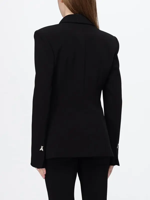 Patrizia Pepe Slim Fit Corset Blazer With Peak Lapels And Padded Shoulders