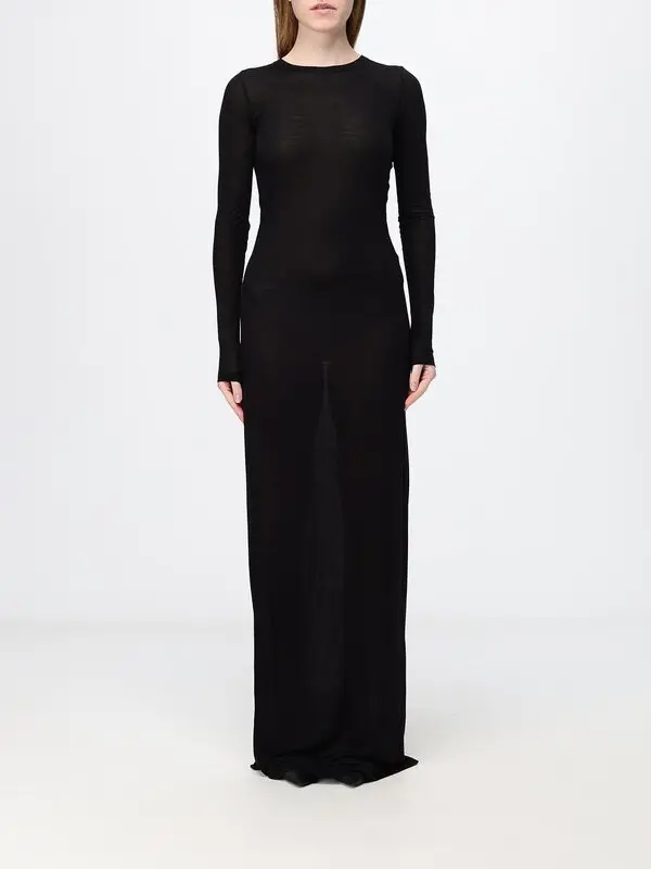 7 For All Mankind Long-sleeved Slim Fit Knit Maxi Dress In Viscose