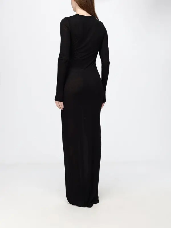 7 For All Mankind Long-sleeved Slim Fit Knit Maxi Dress In Viscose