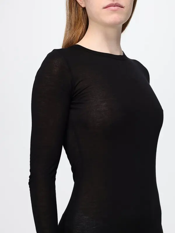 7 For All Mankind Long-sleeved Slim Fit Knit Maxi Dress In Viscose