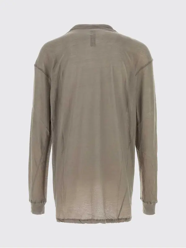 Rick Owens Oversized Long-sleeved Cotton T-shirt With Dropped Shoulders - Grey