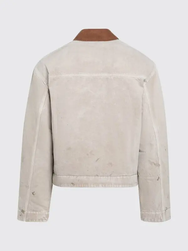 Balenciaga Distressed-effect Cotton Denim Jacket With Velvet Collar