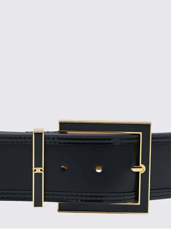 Elisabetta Franchi Adjustable Synthetic Leather Belt With Embossed Logo