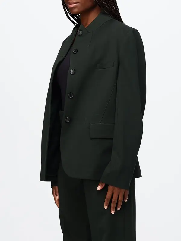 MEIMEIJ Cropped Single-breasted Blazer In Viscose Blend With High Neck