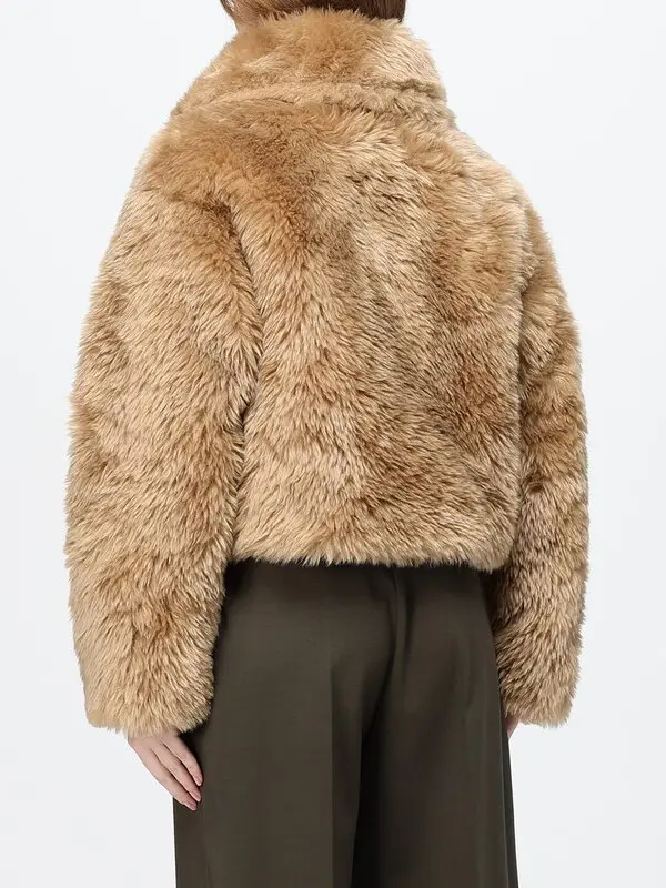 MEIMEIJ Cropped Faux Fur Jacket With A Classic Collar