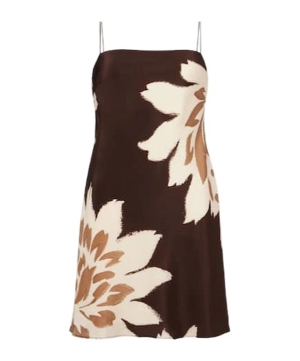 SIR. Floral Silk Satin Slip Dress - Black
