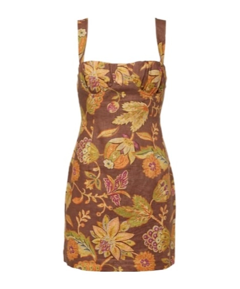 SIR. Floral Linen Minidress - Brown
