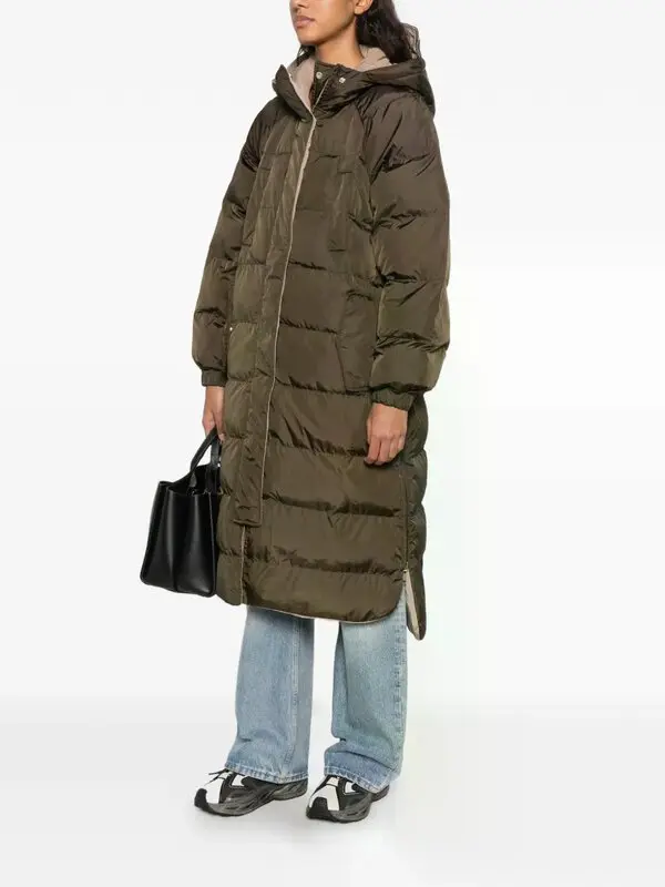 Liu Jo Quilted Hooded Coat - Green