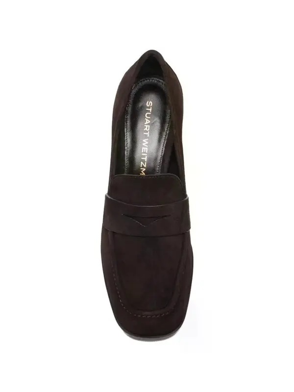 STUART WEITZMAN Vera Block-heel Loafers - Brown
