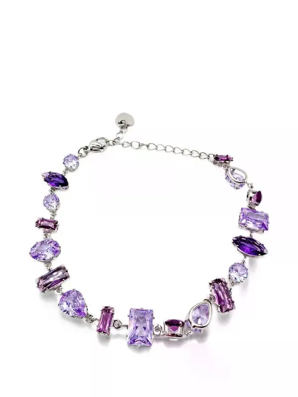 HZMER JEWELLERY Purple Faux Gem Bracelet - Silver