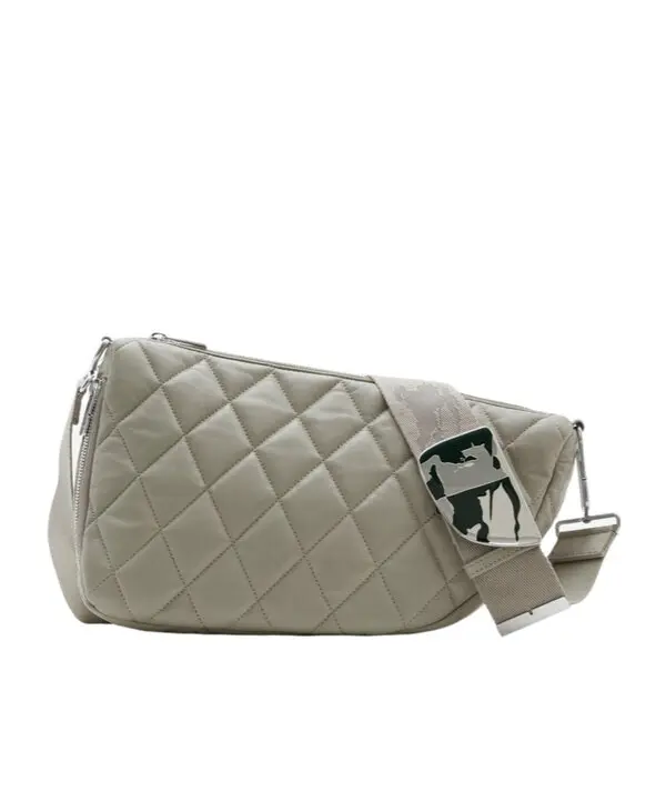 Burberry Shield Diamond-quilted Shoulder Bag - Gray