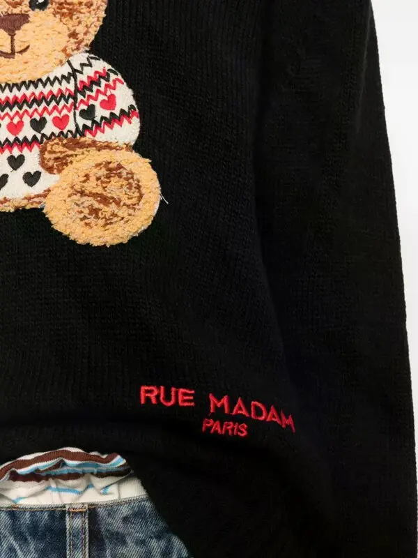 RUE MADAM PARIS Teddy-bear Intarsia-knit Sweater