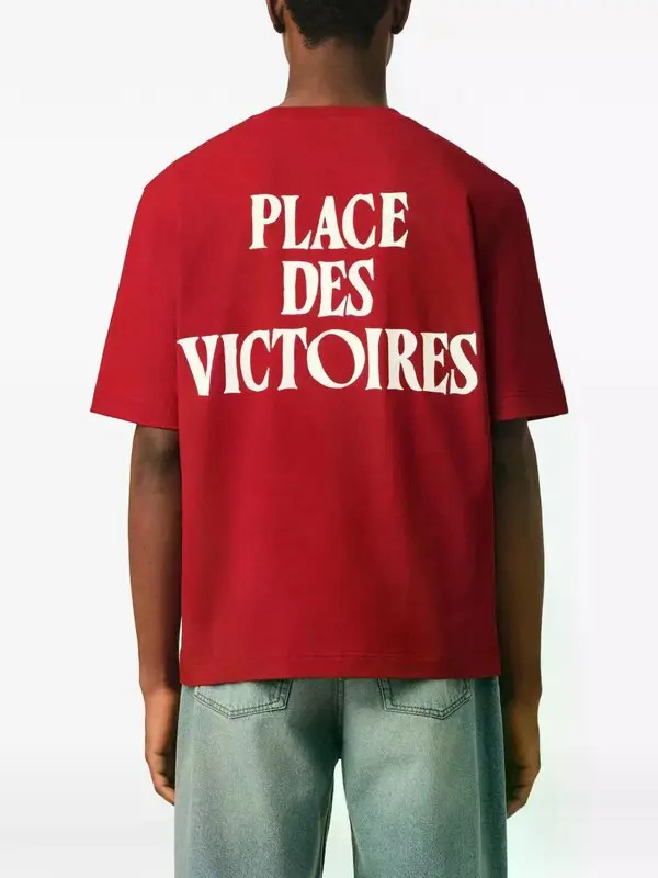 AMI Paris Printed Cotton Place Des Victoires T-shirt - Red