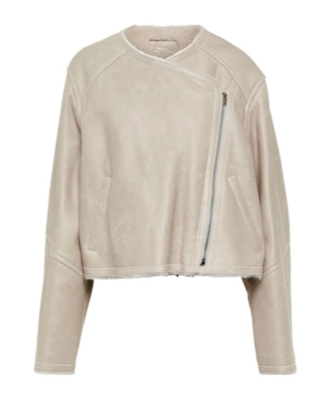Isabel Marant Étoile Ostya Shearling-lined Leather Jacket - Beige