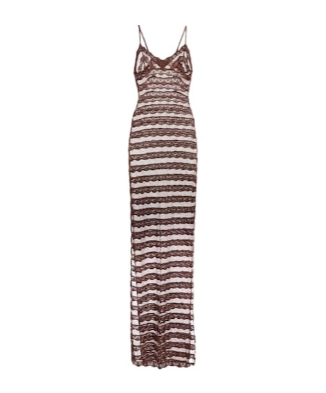 AYA MUSE Semi-sheer Lace Camisole Maxi Dress
