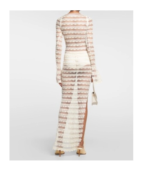 AYA MUSE Semi-sheer Lace Maxi Dress