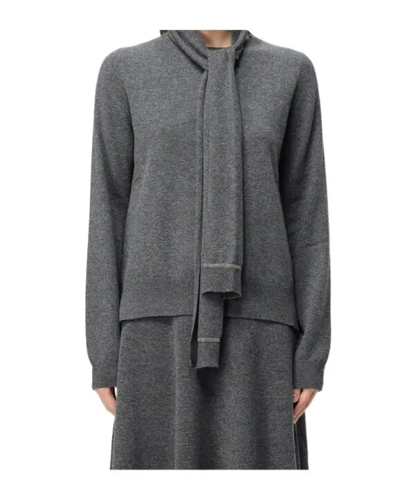 Fabiana Filippi Lace-up Knit Sweater - Grey