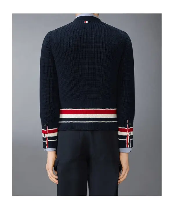 Thom Browne Button-fastening V-neck Cotton Cardigan