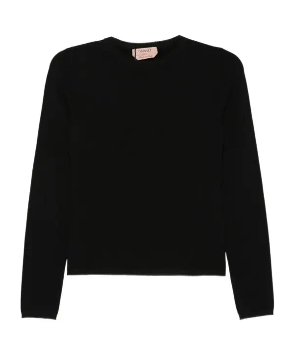 TWINSET Crew-neck Long-sleeve Sweater - Black