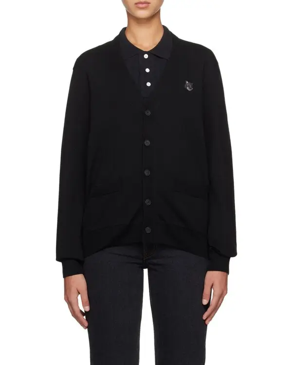 Maison Kitsuné Fox Head Patch Knit Cardigan