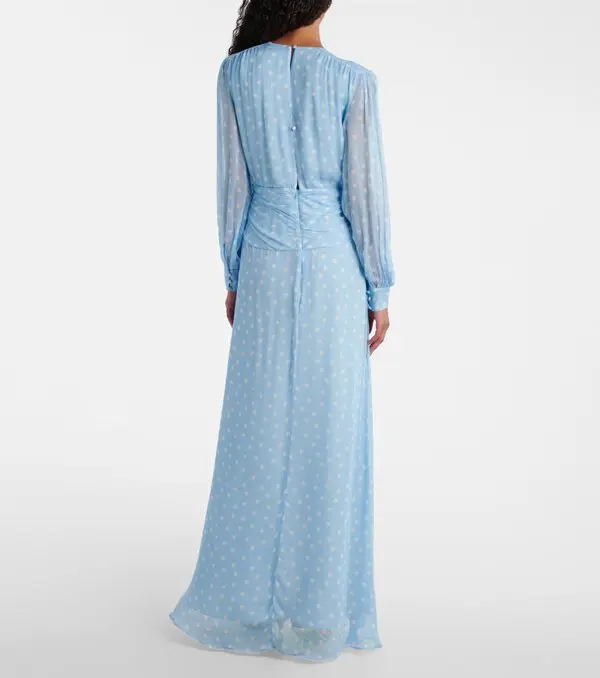 Rixo Polka Dot Ruffle Dress