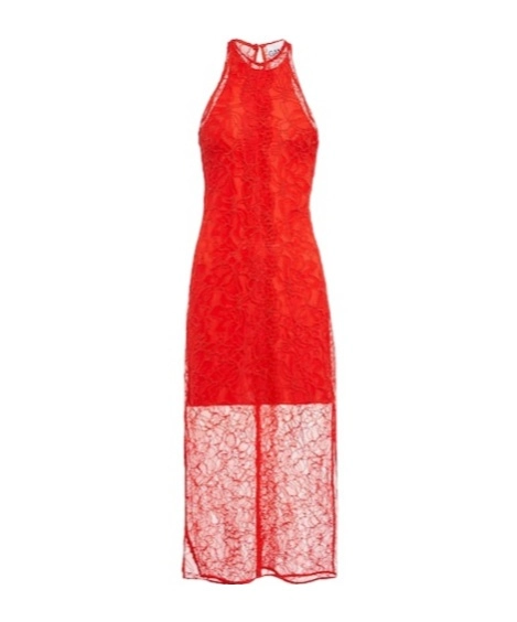 GANNI Mid-length Lace Dress - Red