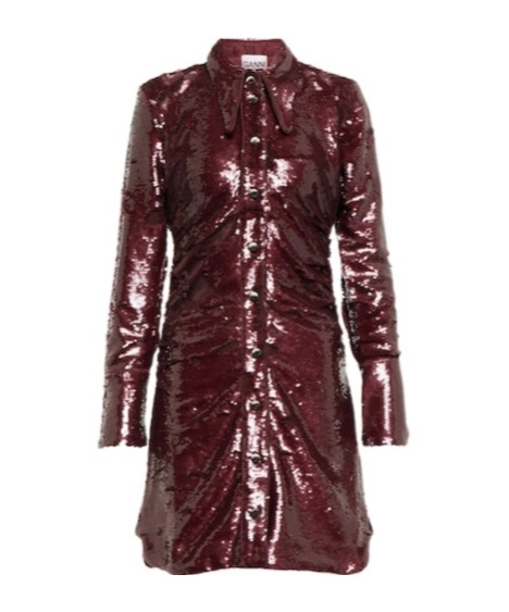 GANNI Sequin Dress - Red