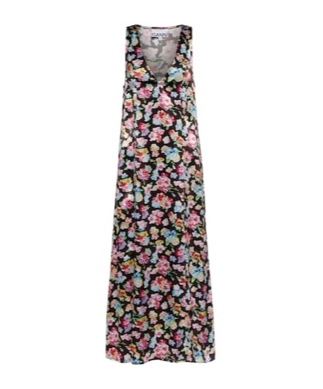 GANNI Sleeveless Midi Dress - Black