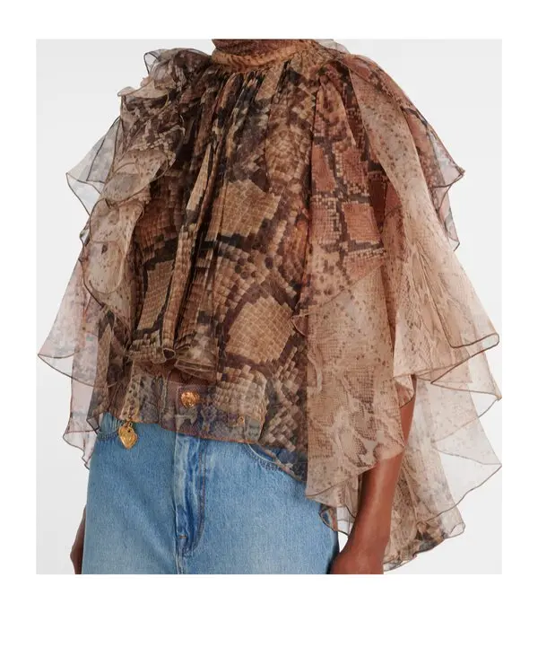 Zimmermann Memento Ruffled Silk Blouse