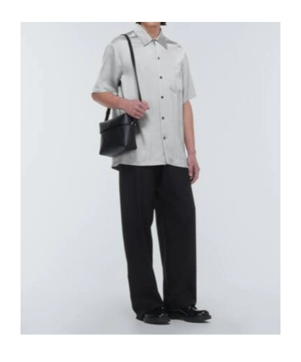 JIL SANDER Shirt 36 Satin Bowling Shirt