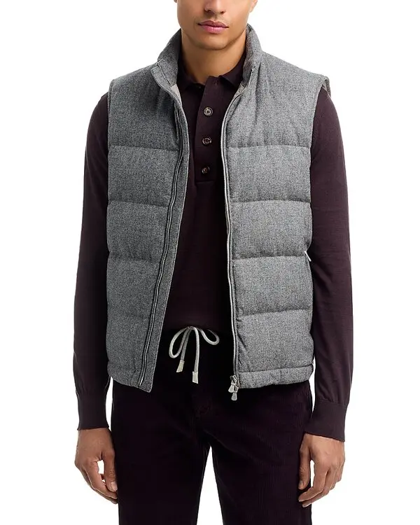 Eleventy Full Zip Down Gilet Vest - Medium Grey
