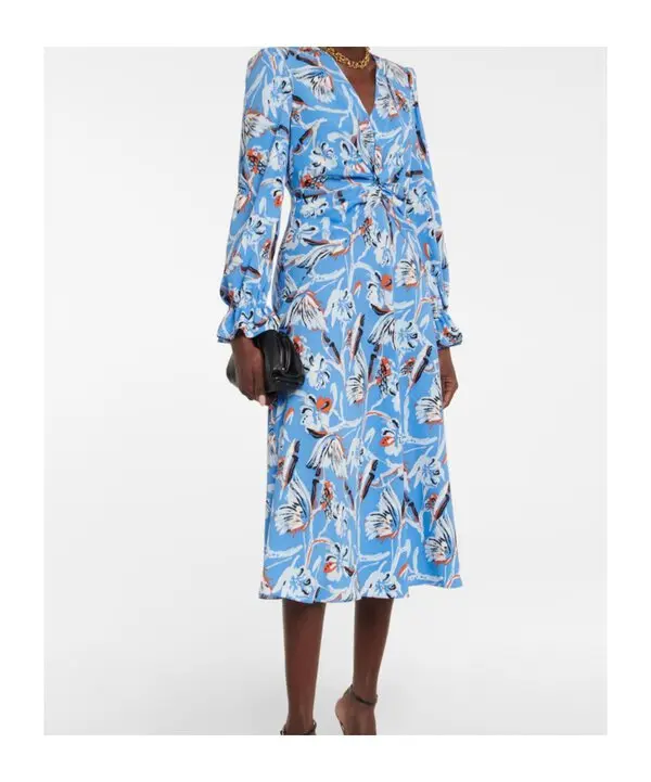 Diane Von Furstenberg Anaba Printed Crepe Midi Dress