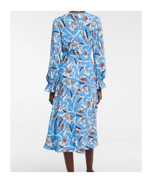 Diane Von Furstenberg Anaba Printed Crepe Midi Dress