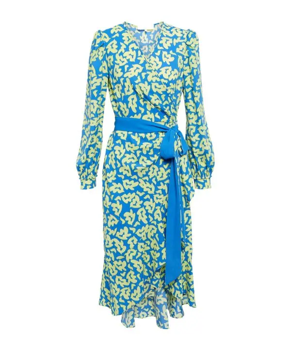 Diane Von Furstenberg Printed Tie-waist Midi Dress - Blue
