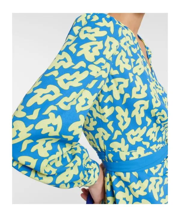 Diane Von Furstenberg Printed Tie-waist Midi Dress
