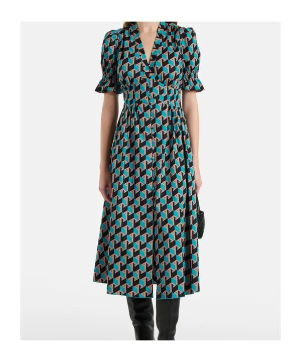 Diane Von Furstenberg Erica Printed Midi Dress