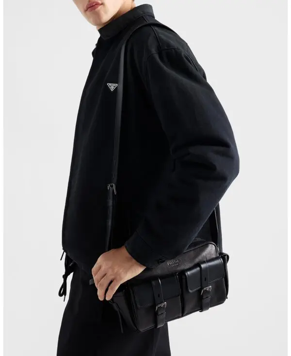 Prada Route Leather Shoulder Bag