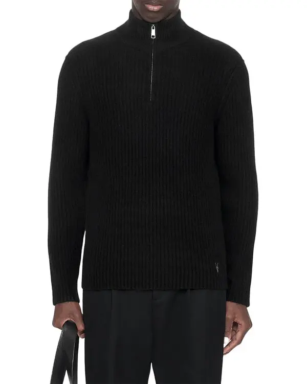 ALLSAINTS Enzo Cashmere Ribbed Funnel Neck Sweater