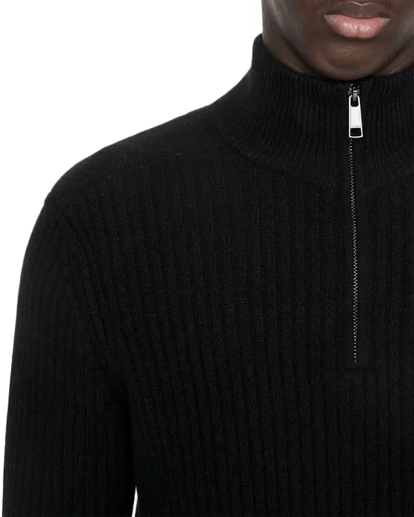 ALLSAINTS Enzo Cashmere Ribbed Funnel Neck Sweater