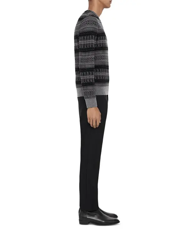ALLSAINTS Ash V Neck Fair Isle Wool Sweater