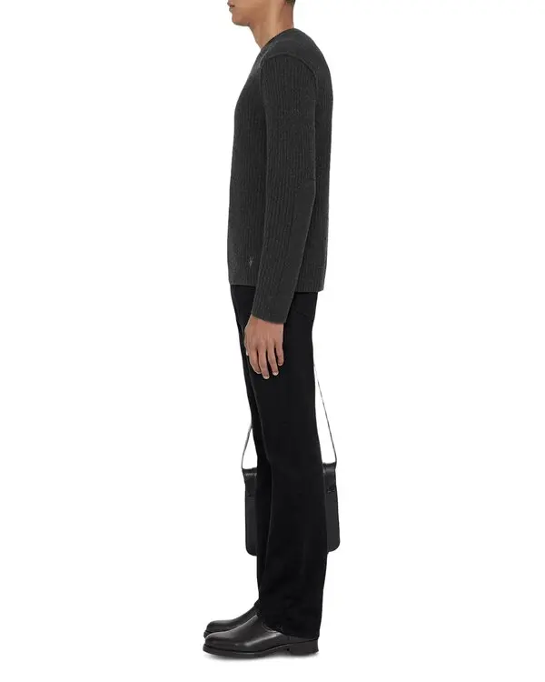 ALLSAINTS Enzo Ribbed Cashmere Crewneck Sweater - Charcoal Grey