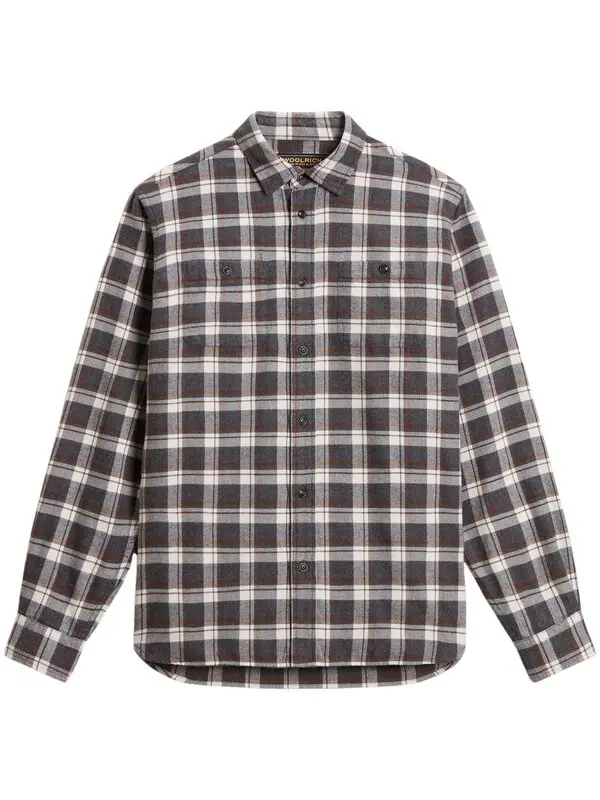 Woolrich Warren Checked Shirt In Pure Cotton Flannel