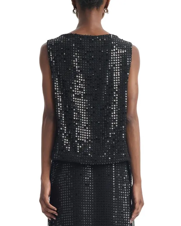 Altuzarra Siggi Sequined Boat Neck Top