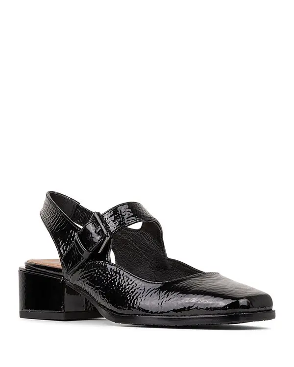 DONALD PLINER Audriana Patent Leather Slingback Mary Janes - Black