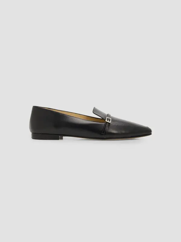 JIMMY CHOO Rhea Leather Loafers - Black