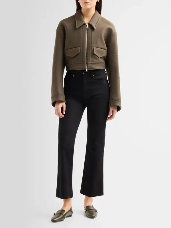 JIMMY CHOO Rhea Leather Loafers - Olive