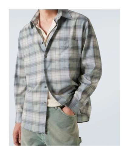 Auralee Plaid Long-sleeved Shirt