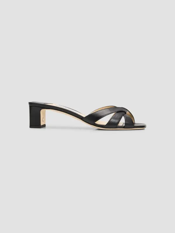 JIMMY CHOO Kove 45mm Leather Mules - Black