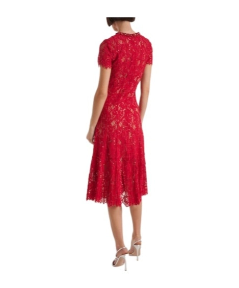 SELF-PORTRAIT Lace Sequined Midi Dress