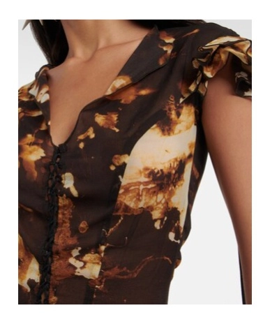 KNWLS Cutout Silk-blend Top